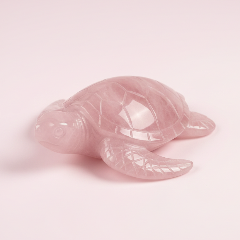 Rose Quartz Sea Turtle | Love & Healing Crystal – The Harmony Store